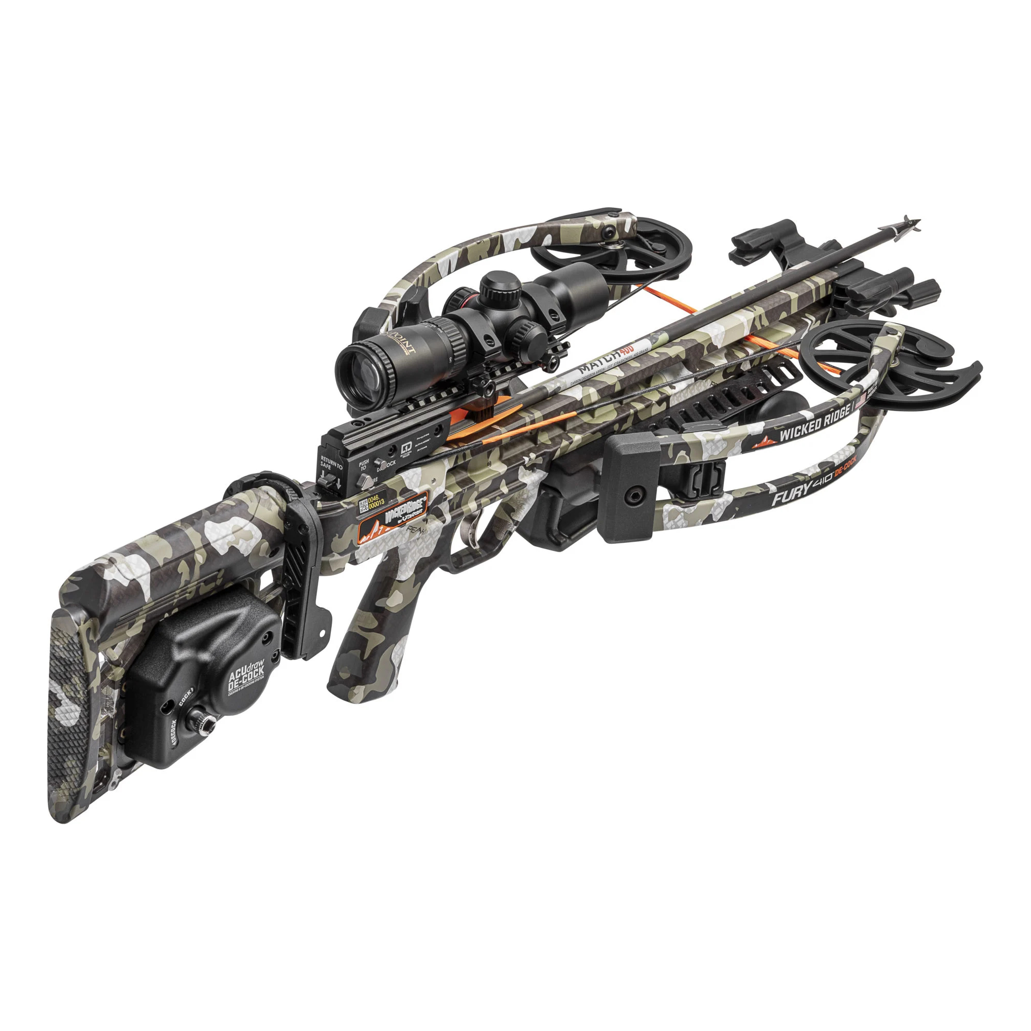 Wicked Ridge Fury 410 De-Cock Crossbow Package with ACUdraw De-Cock ...